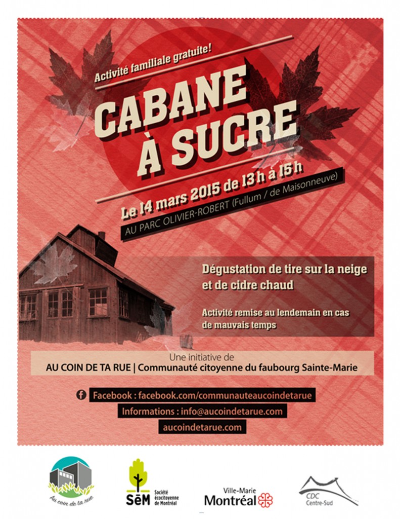 Affiche cabane à sucre Olivier-Robert | Société écocitoyenne de Montréal